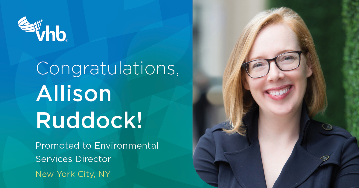 News | Allison Ruddock Promoted to Environmental Services Director | VHB